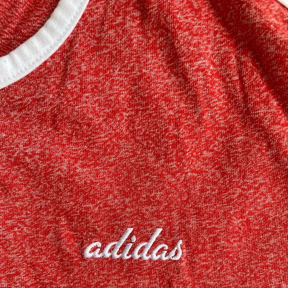 adidas | Tops | Adidas Red Short Sleeve Tee With White Trim | Poshmark